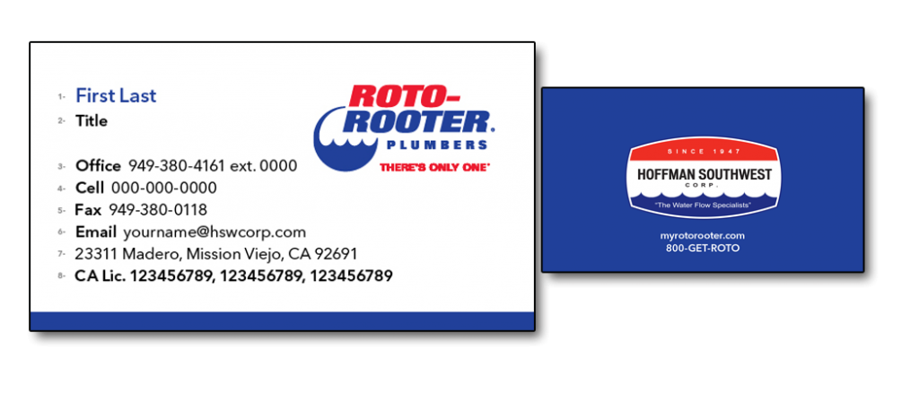 Roto-Rooter Business Cards - Ad America