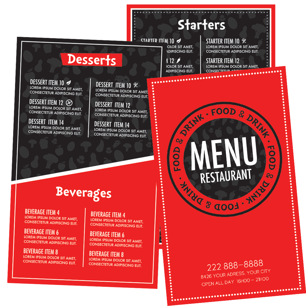 Menu Design Simple Layout No Photos Print Signs Graphics
